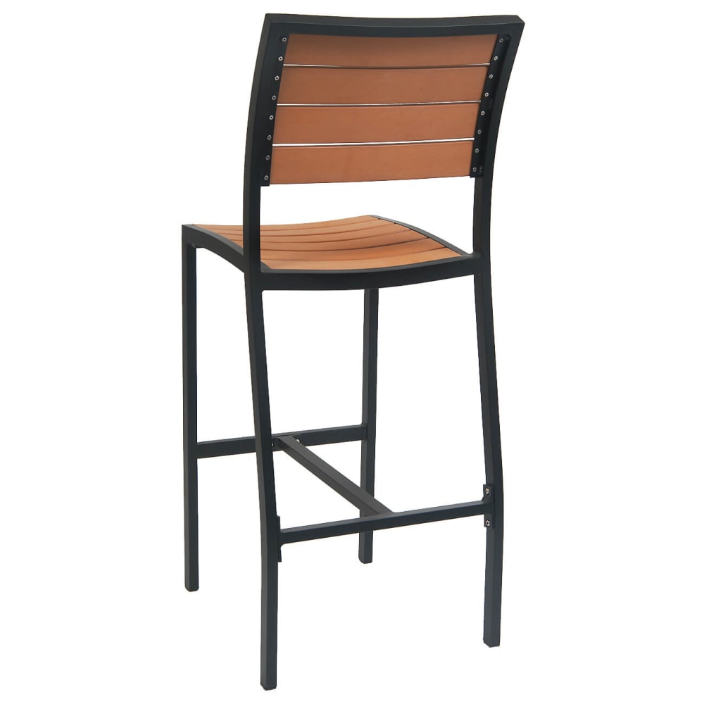 Black Aluminum Plastic Teak Bar Stool