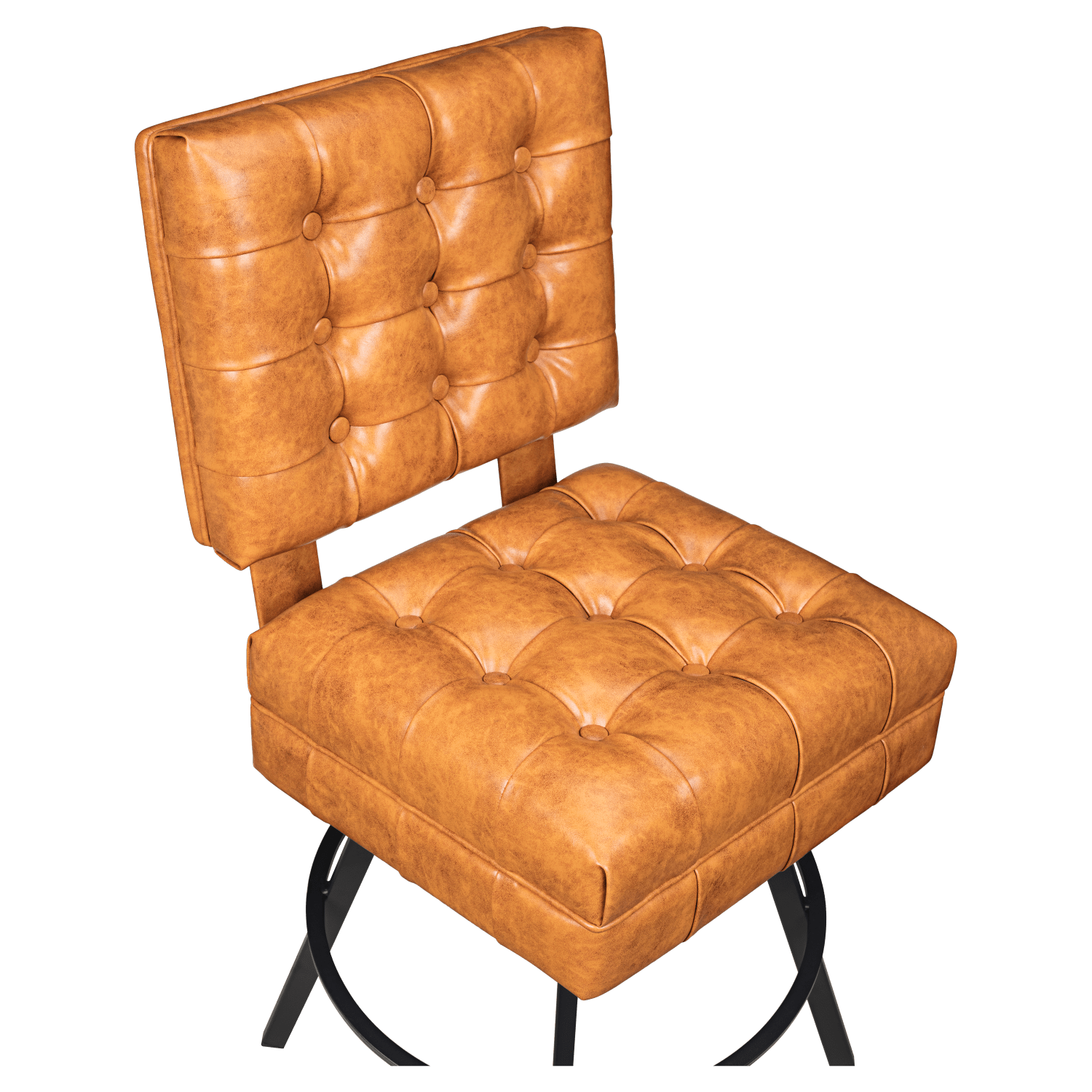 Trionfo Tufted Premium Bucket Bar Stool with Circular Frame