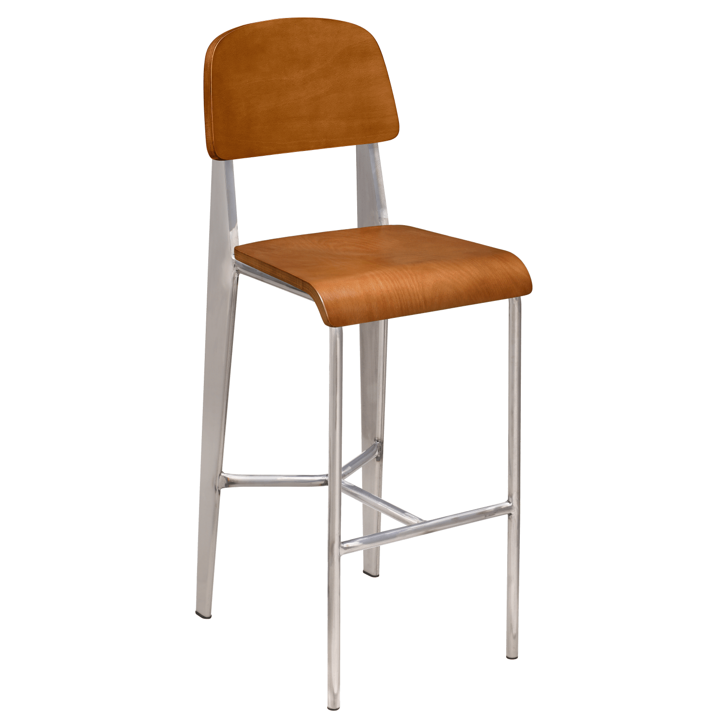Nico Bar Stool with Wood Back in Clear Coat Finish