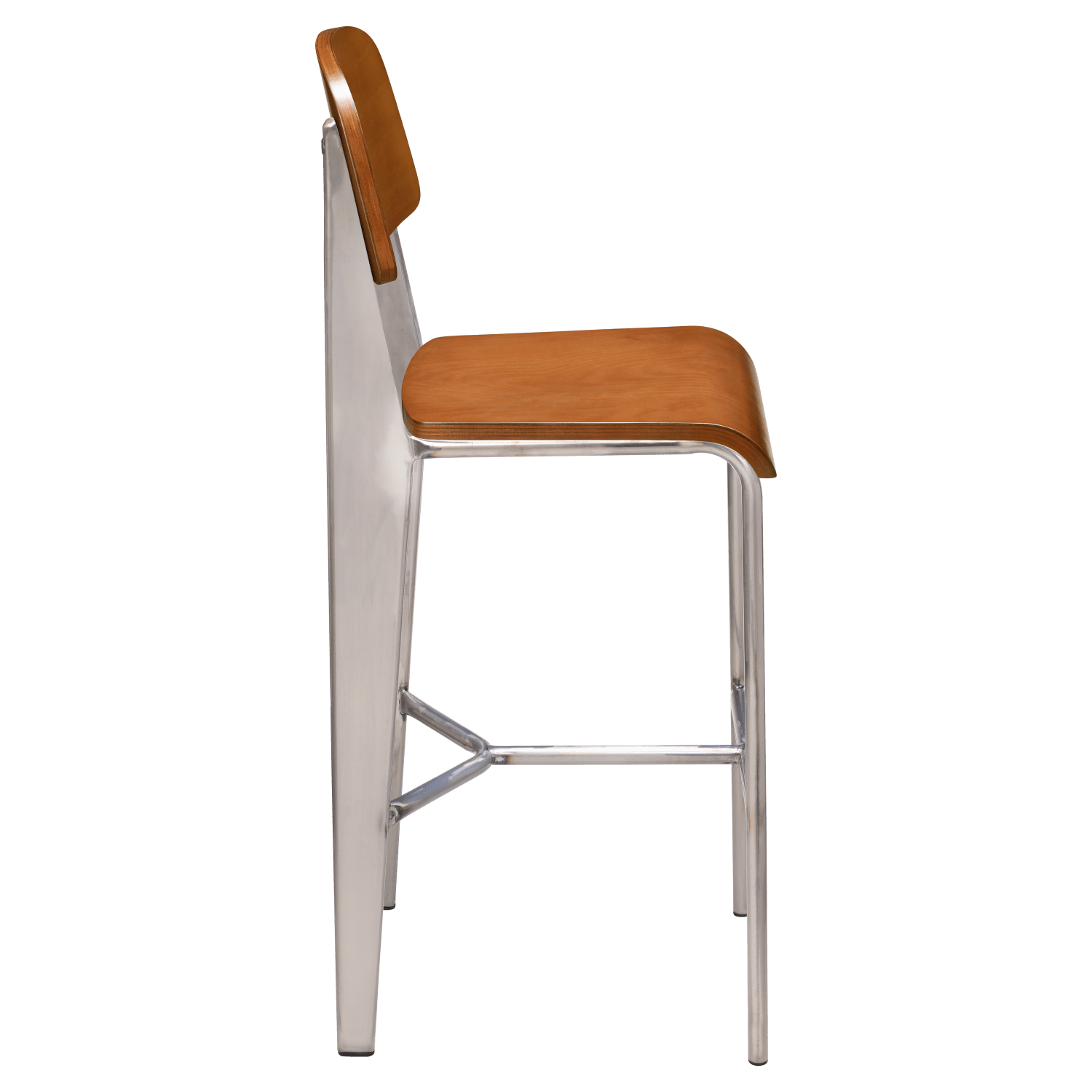 Nico Bar Stool with Wood Back in Clear Coat Finish