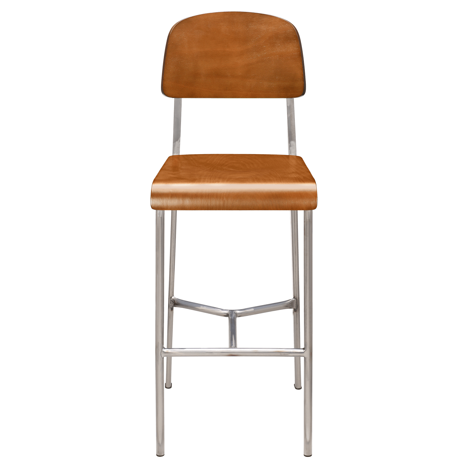 Nico Bar Stool with Wood Back in Clear Coat Finish