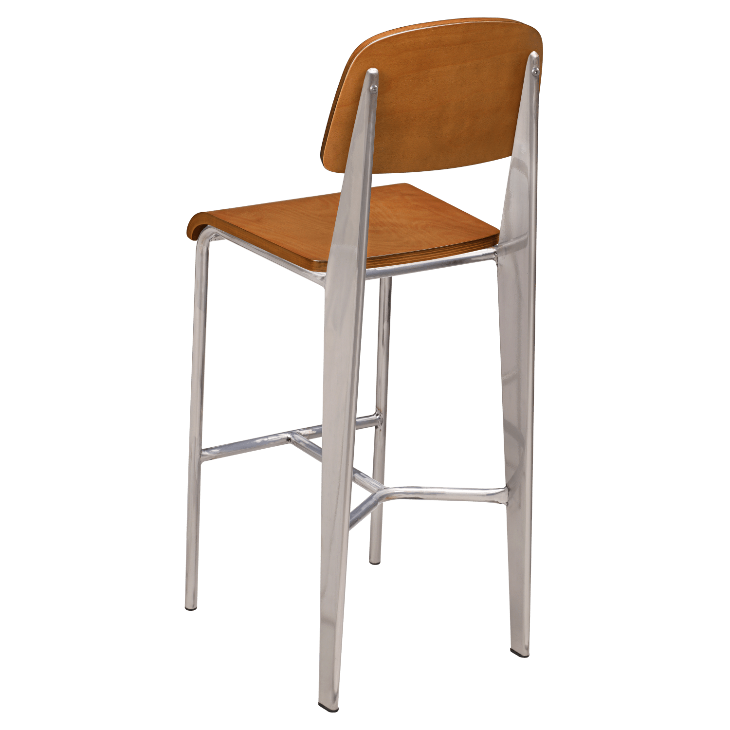 Nico Bar Stool with Wood Back in Clear Coat Finish