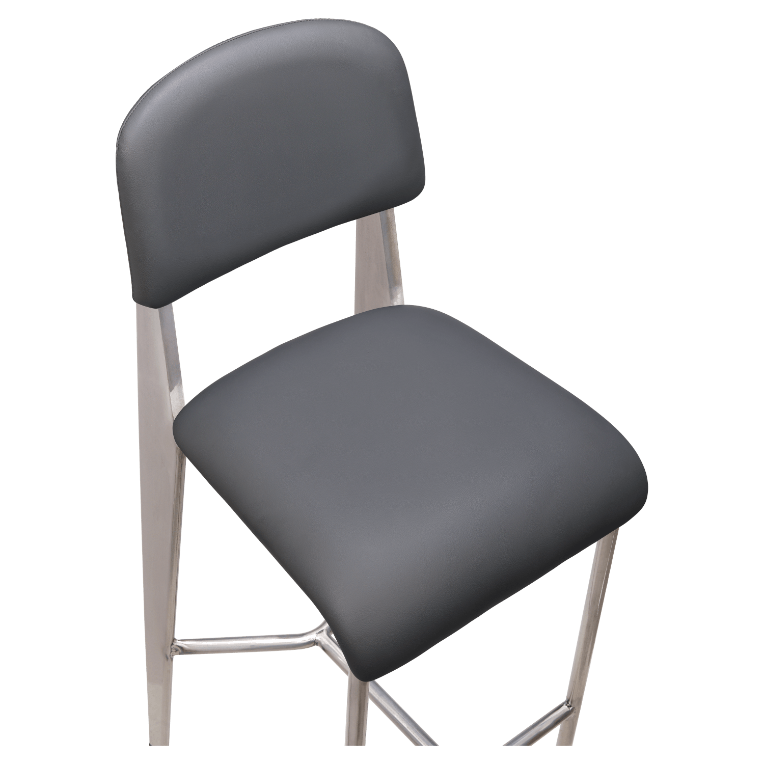 Nico Padded Metal Bar Stool in Clear Coat