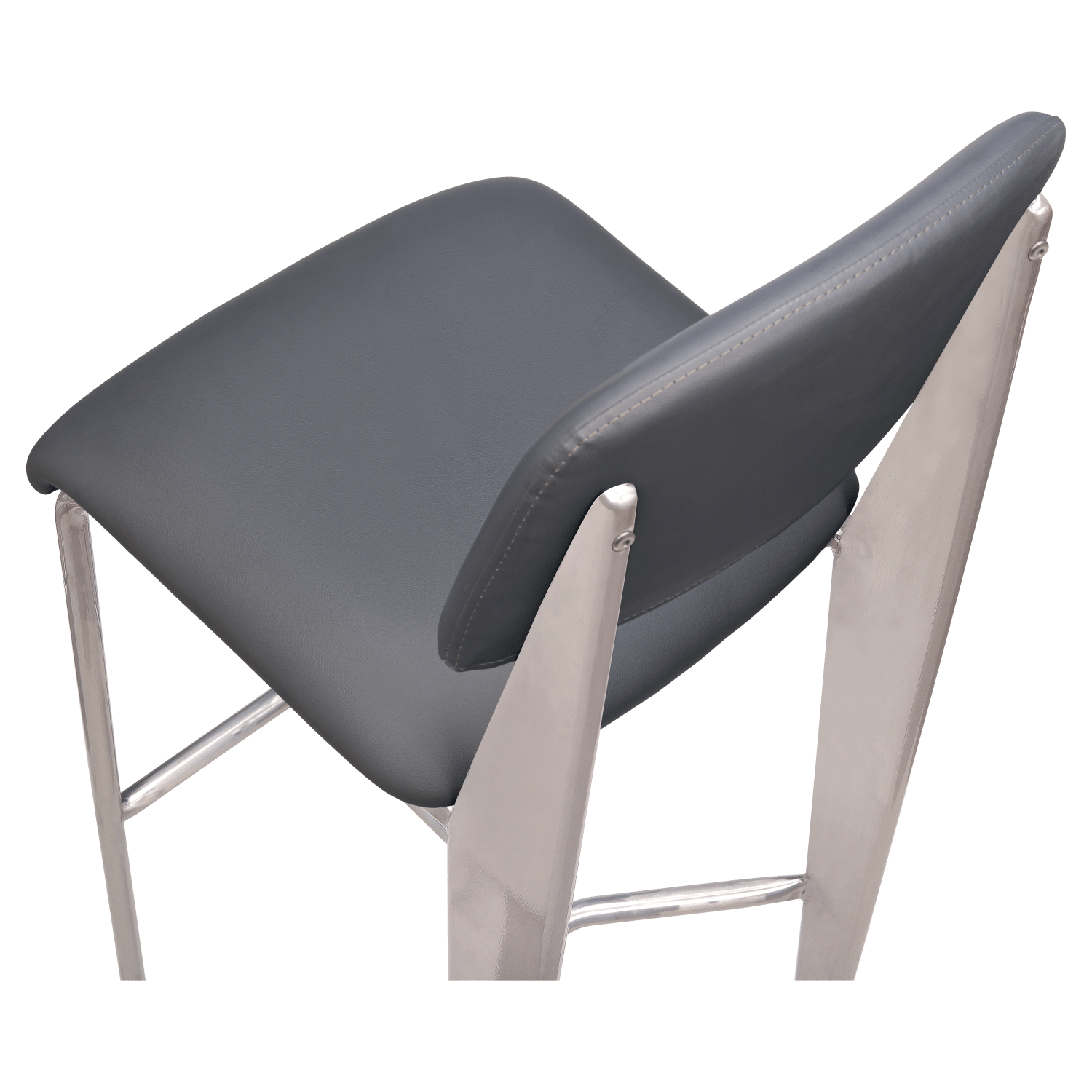 Nico Padded Metal Bar Stool in Clear Coat