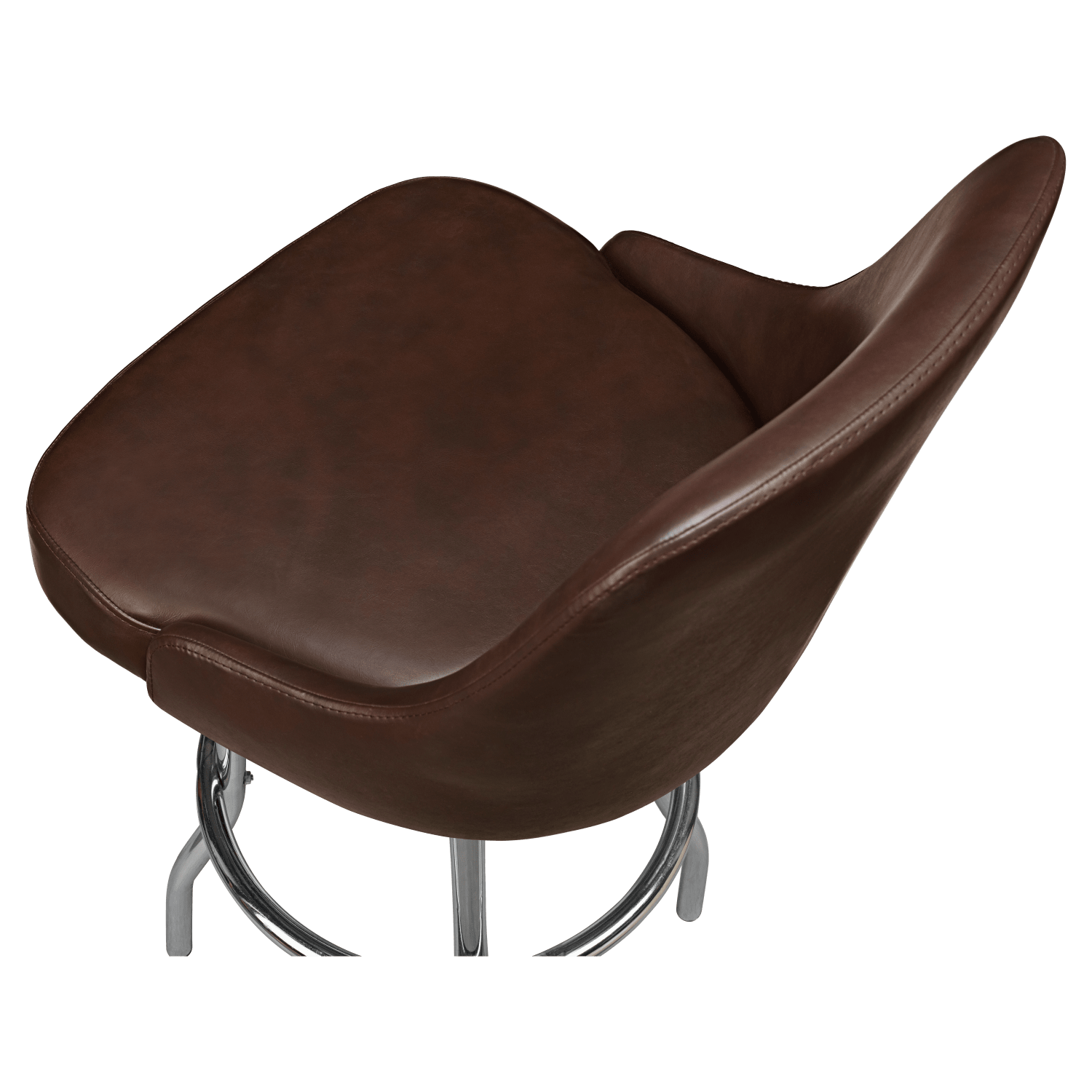 Premium Mauro Bucket Swivel Bar Stool with Chrome Frame