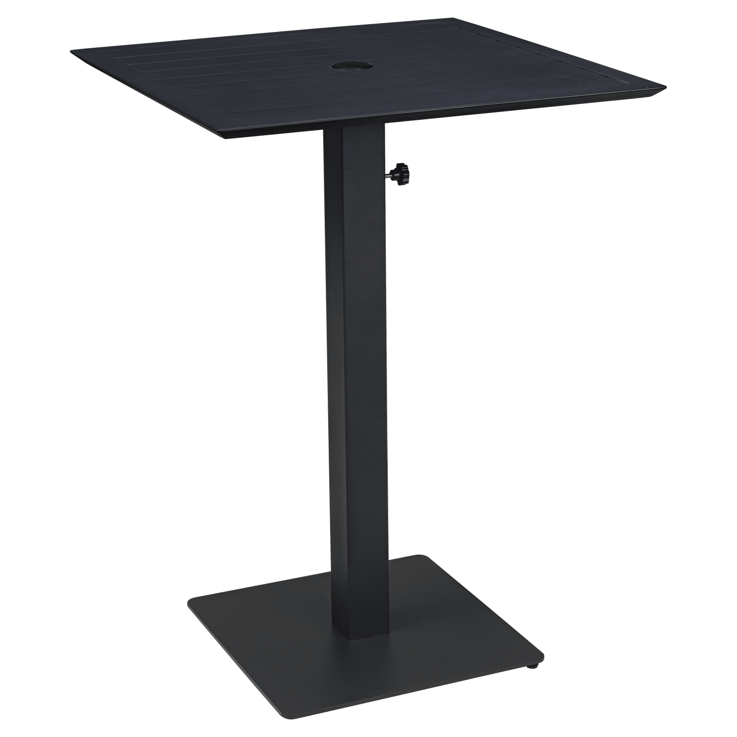 Ella Bar Table Set in Black with Umbrella Base