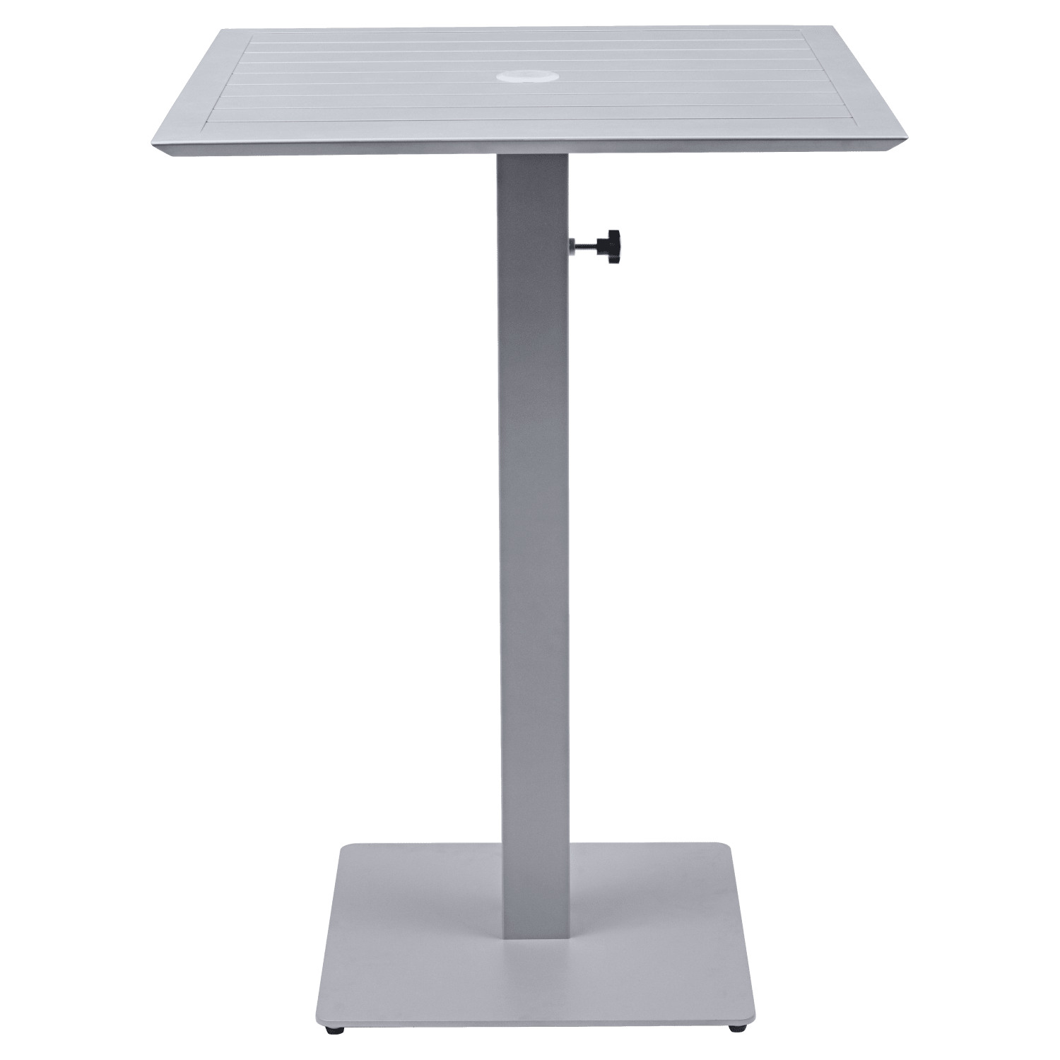 Ella Bar Table Set in Titanium Gray with Umbrella Base