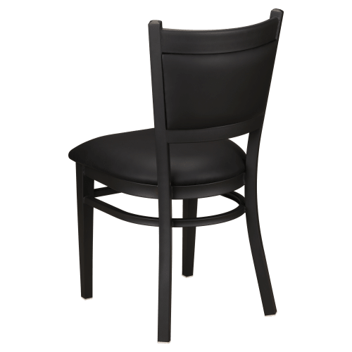 Black Vinyl Padded Back Metal Chair