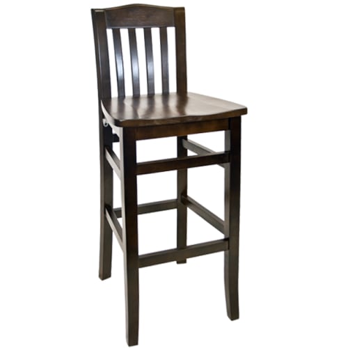 Beechwood Vertical Slat Bar Stool