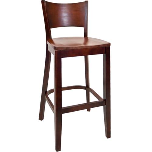 Beechwood Curved Plain Back Bar Stool