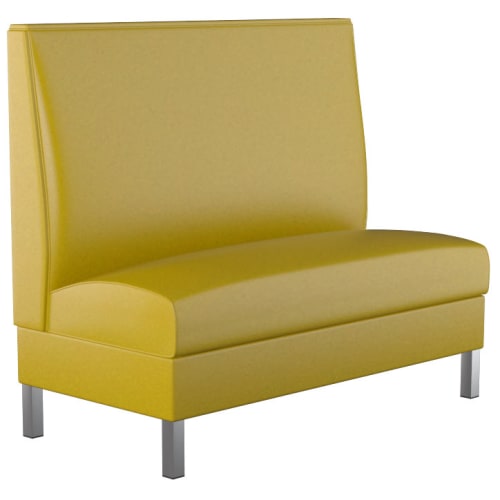 Plain Back Restaurant Booth with Metal Legs