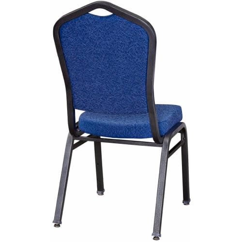 Premium Metal Stack Chair with Blue Fabric