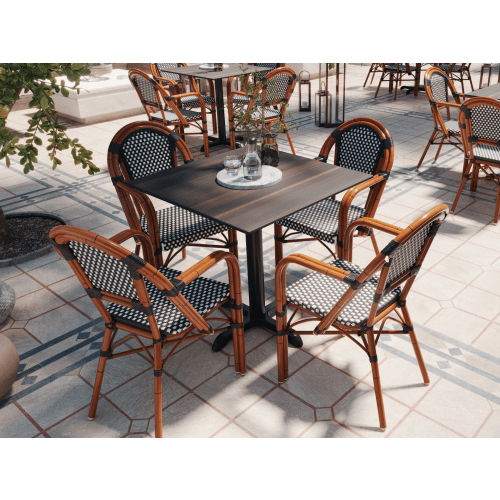 Dark Walnut Heavy Duty Outdoor Resin Table Top with Phenolic Edge