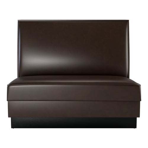Plain Back Wall Bench in Char Brown Vinyl