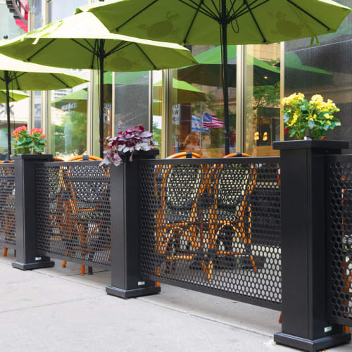 Patio Partition with Circle Design Pattern