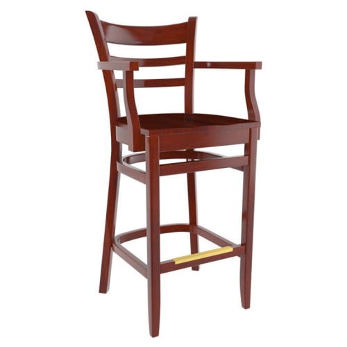 Premium US Made Ladder Back Bar Stool With Arms