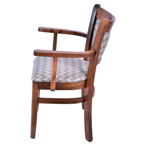 Premium Padded Back Wood Chair with Arms